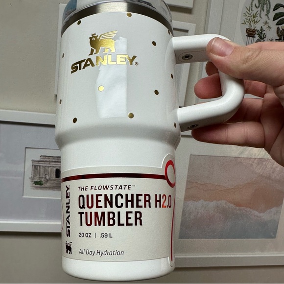 Stanley | Dining | Stanley 2 Oz Frost Polka Dot White And Gold Quencher ...
